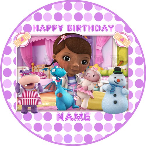 DOC MCSTUFFINS Purple Edible Cake topper Party image | eBay