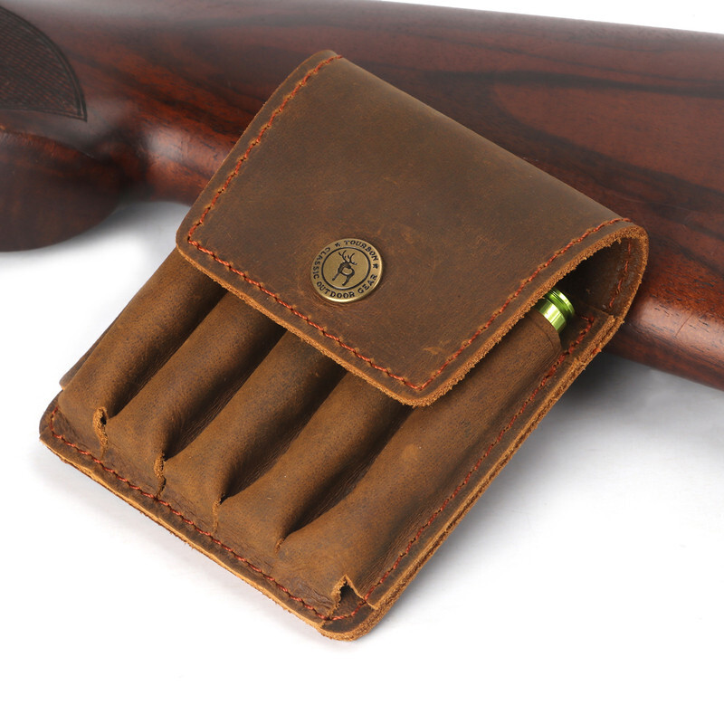Leather Rifle Cartridge Case Ammo Carry Pouch Bullets Belt Attach ...