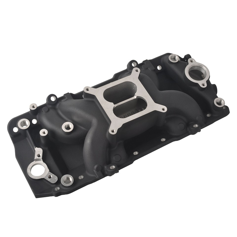 Black BBC Air Gap Dual Plane Aluminum Intake Manifold For 396-502 BB ...