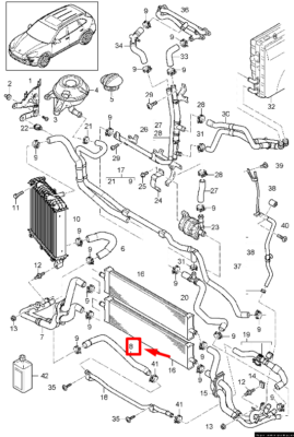 PORSCHE CAYENNE 92A Engine Coolant Pipe 958.106.251.01 95810625101 NEW ...
