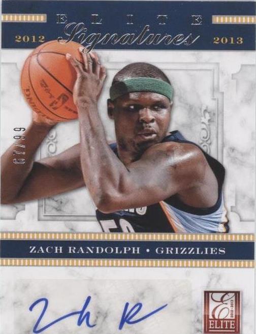 2012-13 Elite - Elite Signatures Zach Randolph #8 /99 (AU) for sale ...