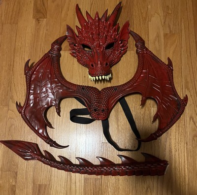 Red Dragon Head Half Mask 3D Soft Foam Cosplay Halloween Adult Size and ...