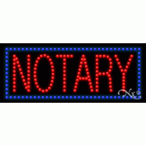 BRAND NEW “NOTARY" BORDER 27x11 SOLID/ANIMATED LED SIGN w/CUSTOM ...