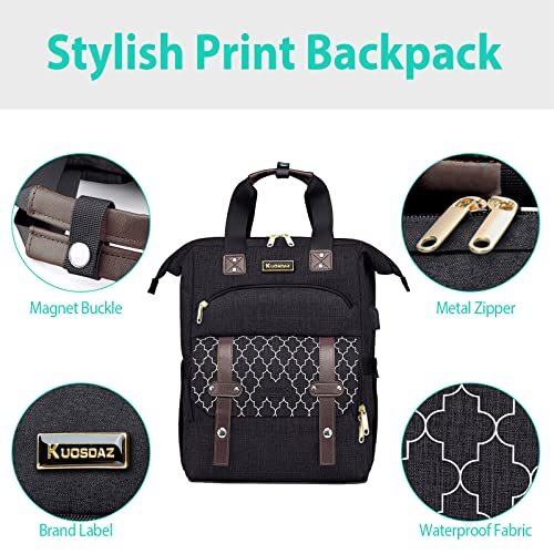 Kuosdaz Laptop Backpack for Women 15.6 Inch Work Inch Black | eBay