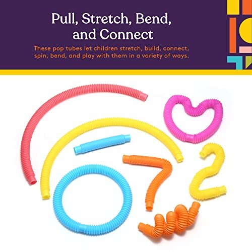 Fun Pull and Stretch Tubes for Kids - Pop, Bend, Build, and Connect Toy ...