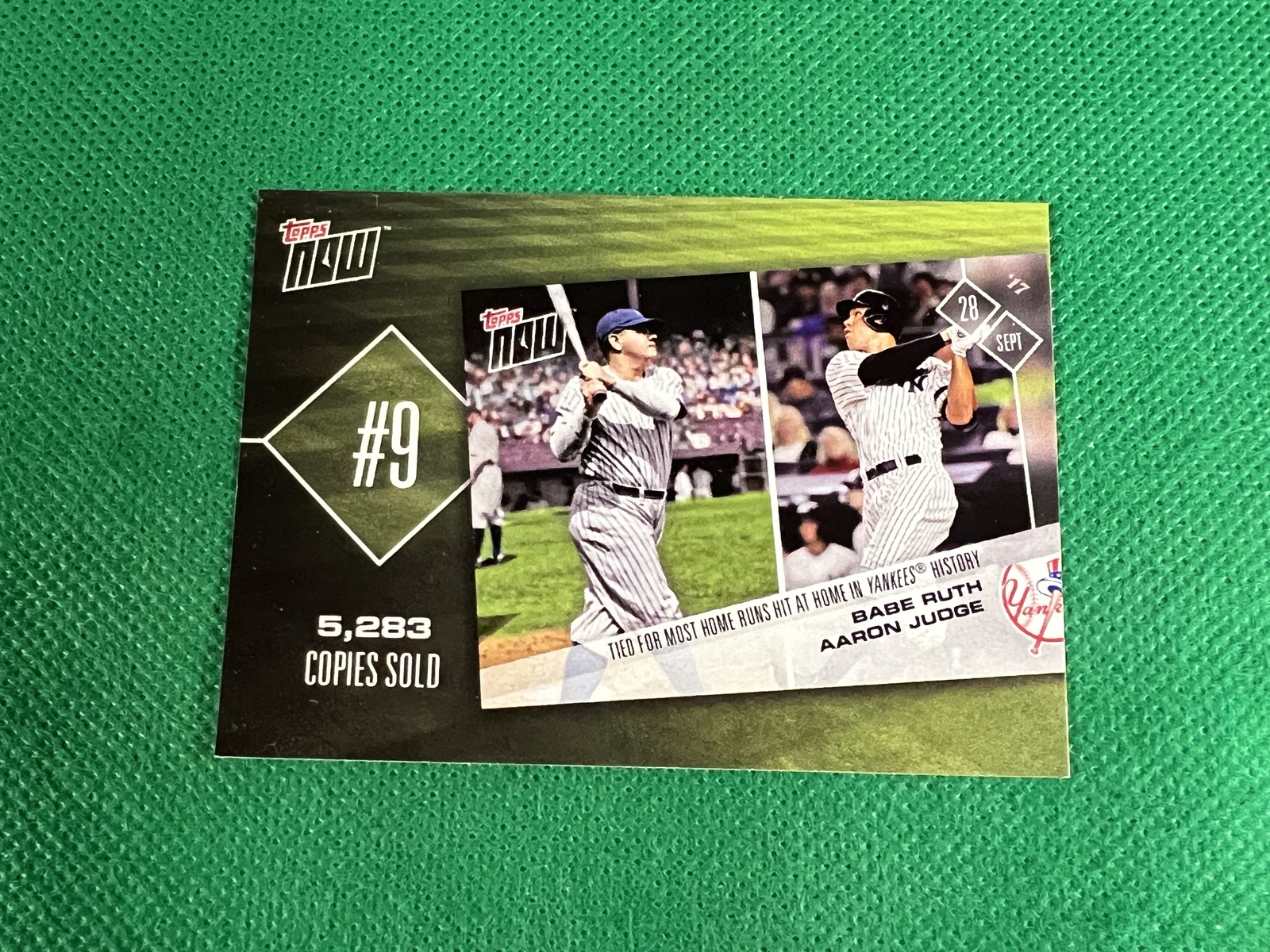 2018 Topps Top 10 Topps Now Inserts #TN9 Aaron Judge Babe Ruth New York ...