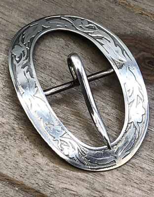 Antique Sterling Silver Sash/ Buckle, engraved design 2" x 2 7/8" | eBay