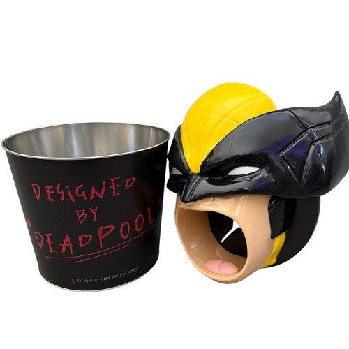 AMC Deadpool Wolverine Popcorn Bucket Black Yellow 130oz Collectible ...