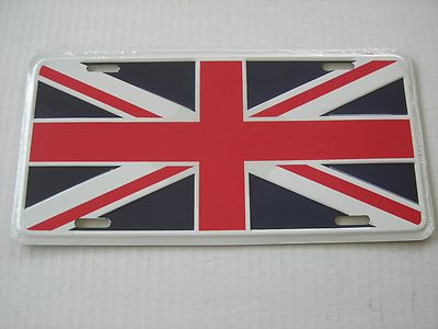 UNION JACK BRITAIN BRITISH FLAG LICENSE PLATE TAG - PAIR | eBay