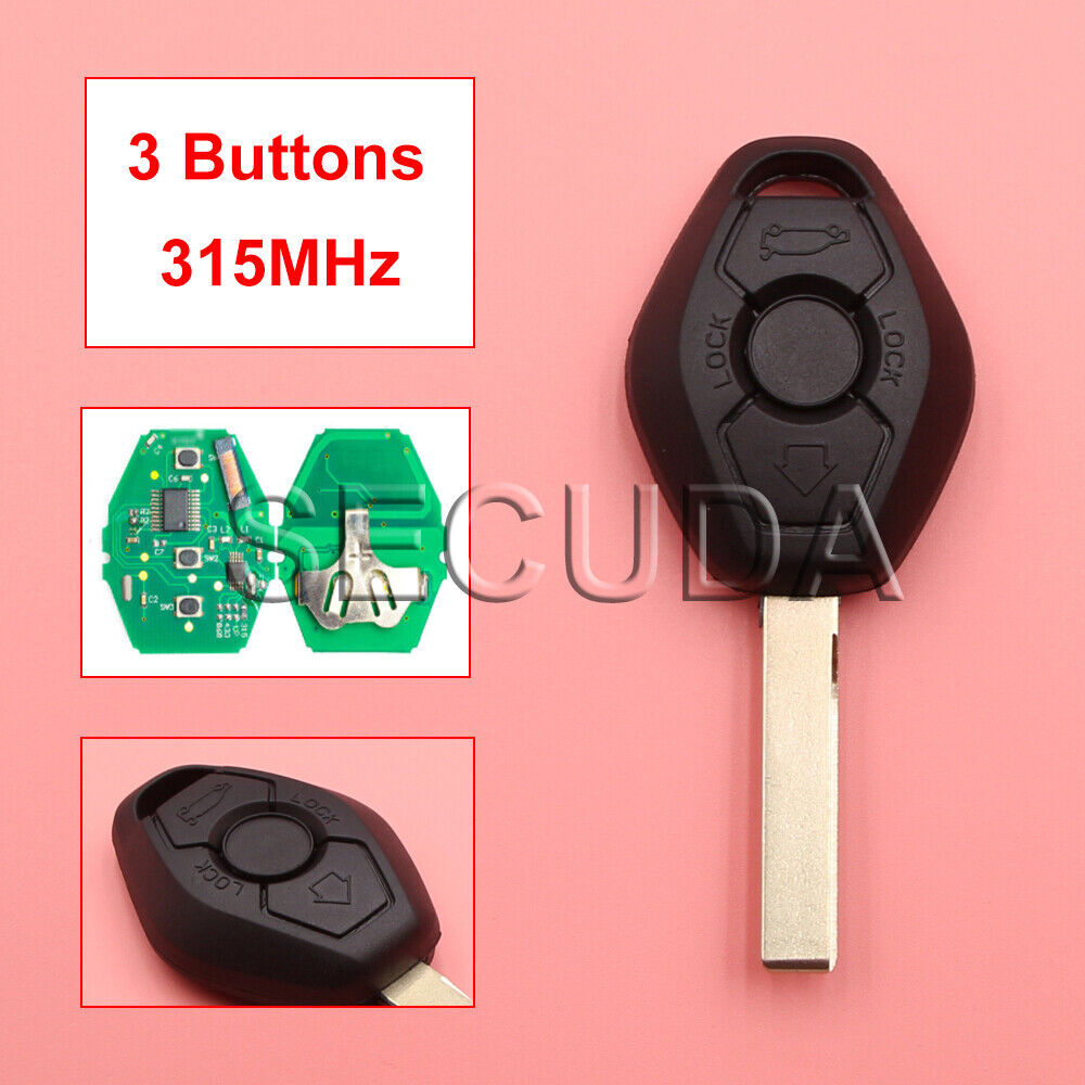 Remote Key 3 Button 315MHz for BMW E81 E46 E39 E63 E38 E83 E53 E36 E85 ...