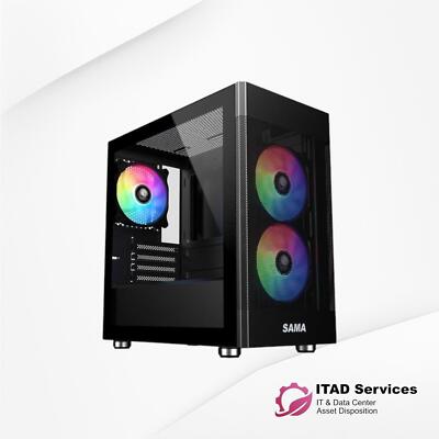 SAMA ARGB-Q5-BK Black USB3.0 Tempered Glass Micro ATX Tower Gaming ...