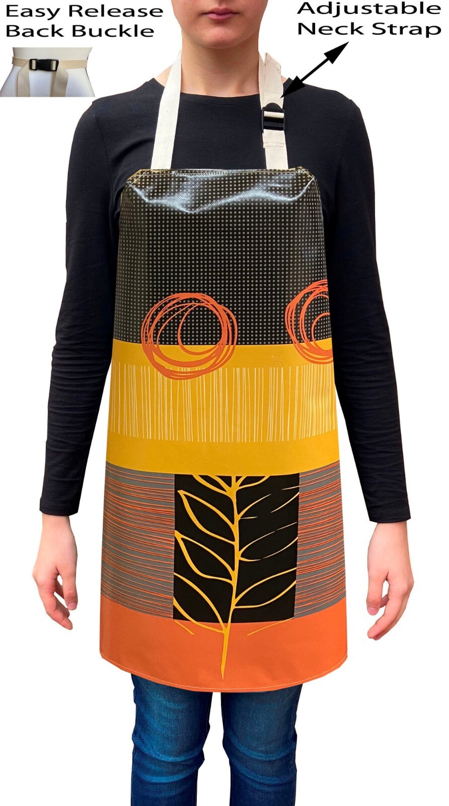 Handmade Modern PVC Coated Wipe Clean Waterproof Aprons - Code: F838-1 | eBay