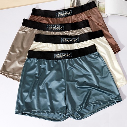 Mens Breathable Underpants Boxers Male Pouch Loose Comfortable Ice Silk ...