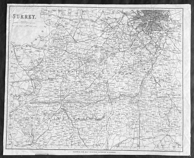 Pre-1900 - Map Of Surrey