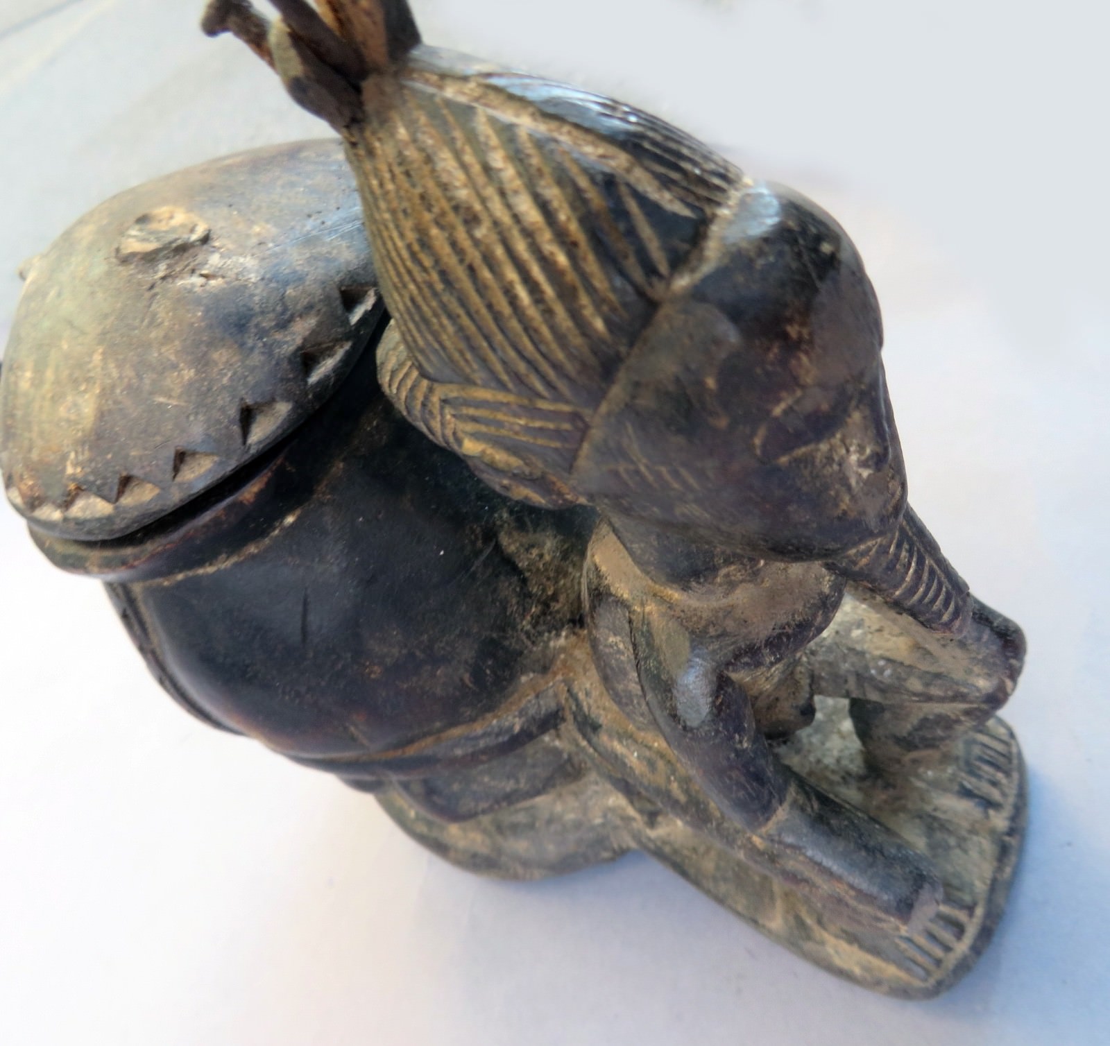 AFRICAN ORIGINAL BAULE POWER FETISH DIVINATION STATUE ORACLE BOWL WOOD ...