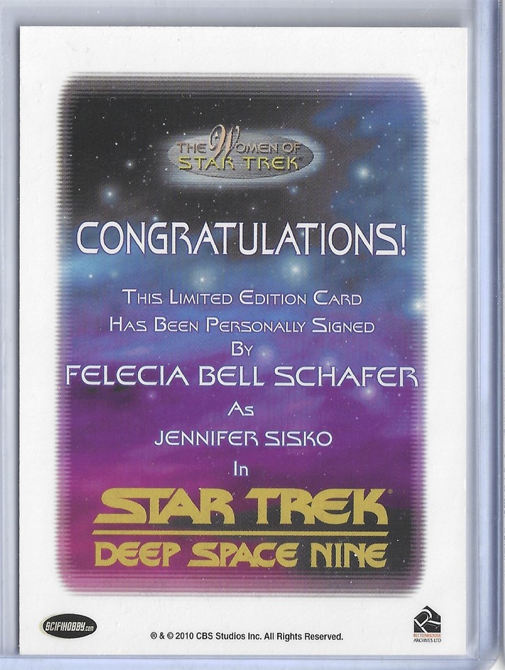 Women of Star Trek Auto Felecia Bell Schafer Sisko On Card Autograph ...