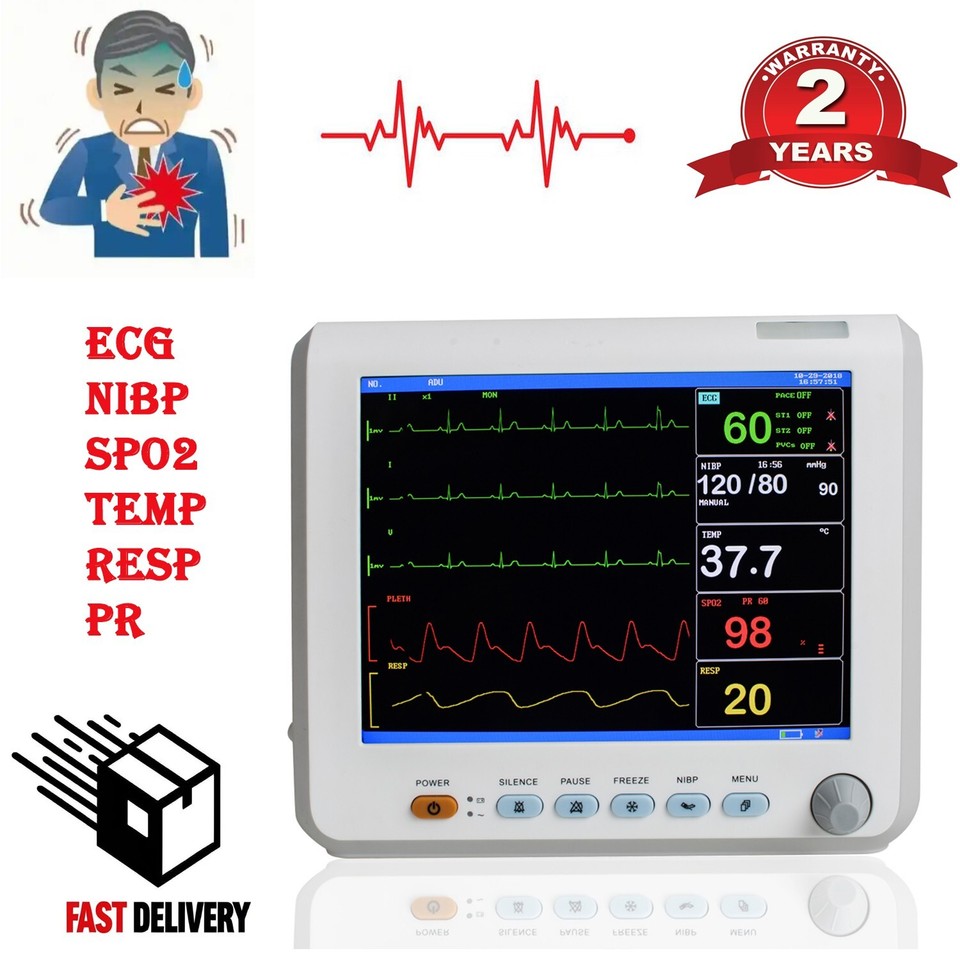 8/12"~Patient Monitor ICU CCU Vital Sign~For Hospital ECG NIBP RESP ...