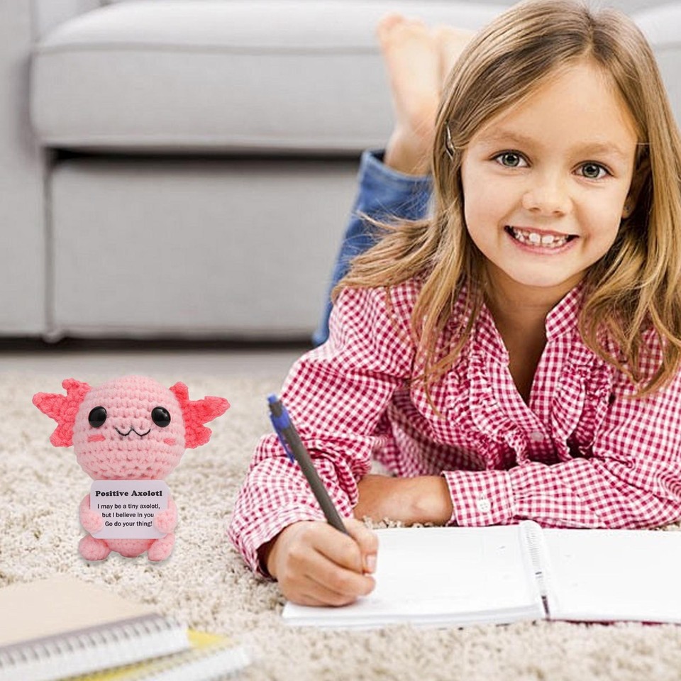 Positive Axolotl Emotional Supporting Plush Funny Knitted Inspiring ...