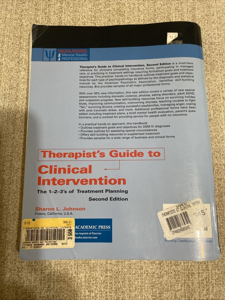 Therapist's Guide to Clinical Intervention : The 1-2-3s of Treatment ...