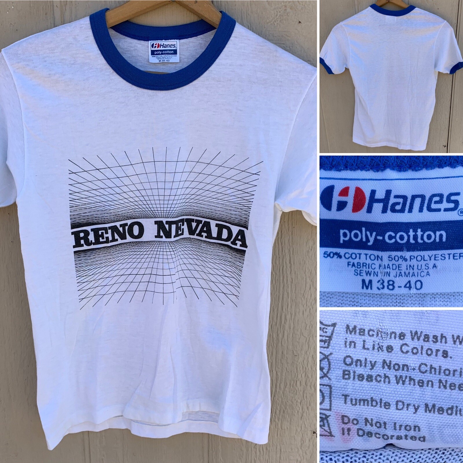 vintage Reno Nevada ringer tee t-shirt 80s 1980s single stitch size M ...