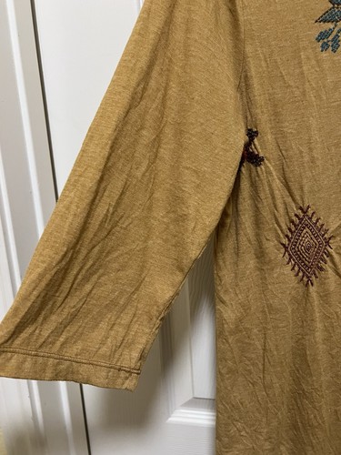 Johnny Was JW Los Angeles Amber Aztec SW Tribal Boho Embroidered Tunic ...