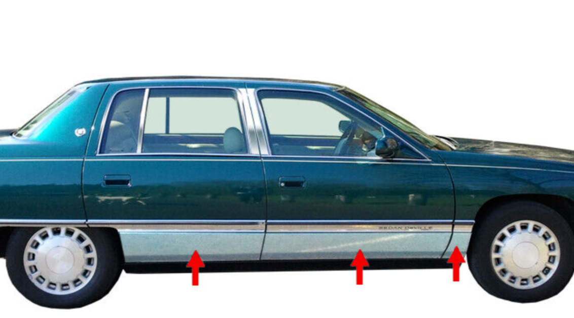1994-1996 Cadillac DeVille 4Dr Sedan Rocker Panel Trim Side Molding 9 ...