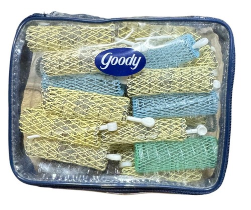 Vintage Goody Finished Brush Hair Curlers Rollers With Carrying Case ...