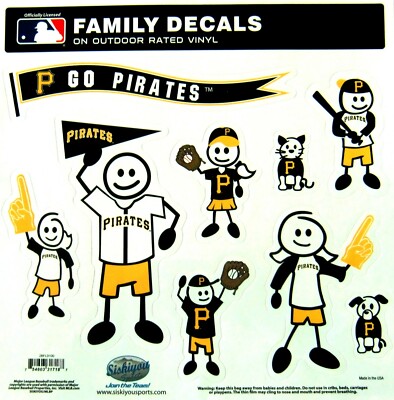 Pittsburgh Pirates Outdoor Rated Vinyl Family Decals MLB Licensed ...