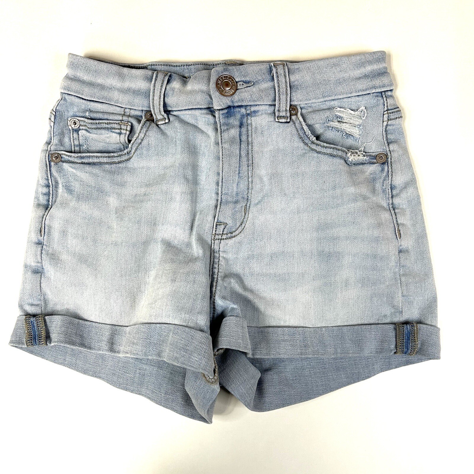 American Eagle Women’s 2 Curvy Hi Rise Shortie Shorts… - Gem