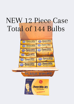 NOS Vintage GE General Electric PH/M5 PowerMite Camera Flashbulbs Case ...