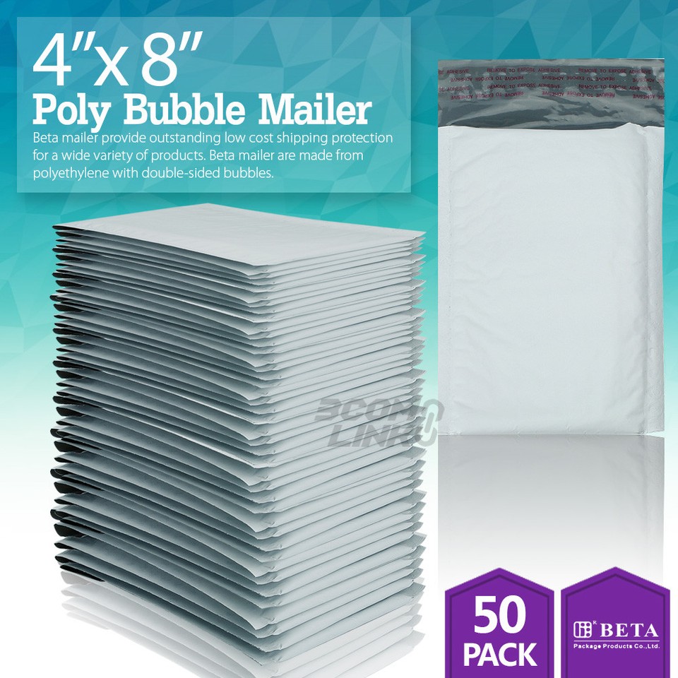 #000 4x8 (4x7) Poly Bubble Mailer Self Padded Envelope Bag 25 ...
