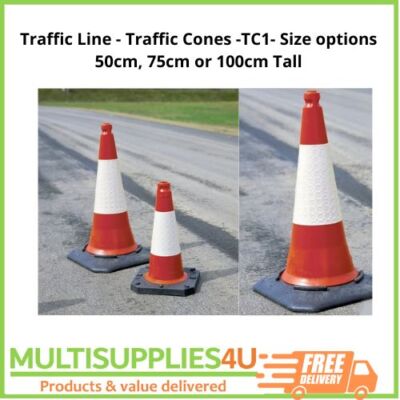 Traffic Line - Traffic Cones -TC1- Size options 50cm, 75cm or 100cm ...