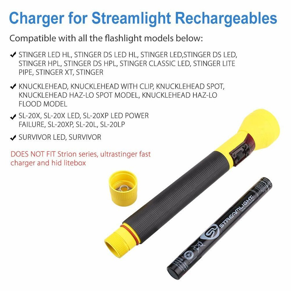 Streamlight Flashlight Charger 120V AC Charger Cord Adapter ...
