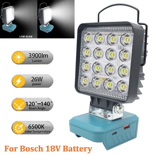 LED Work Light For Bosch 18V Battery Cordless Handheld Flood Lights ...