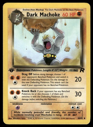 Pokemon Dark Machoke 1st Edition 40/82 Uncommon Team Rocket MP | eBay