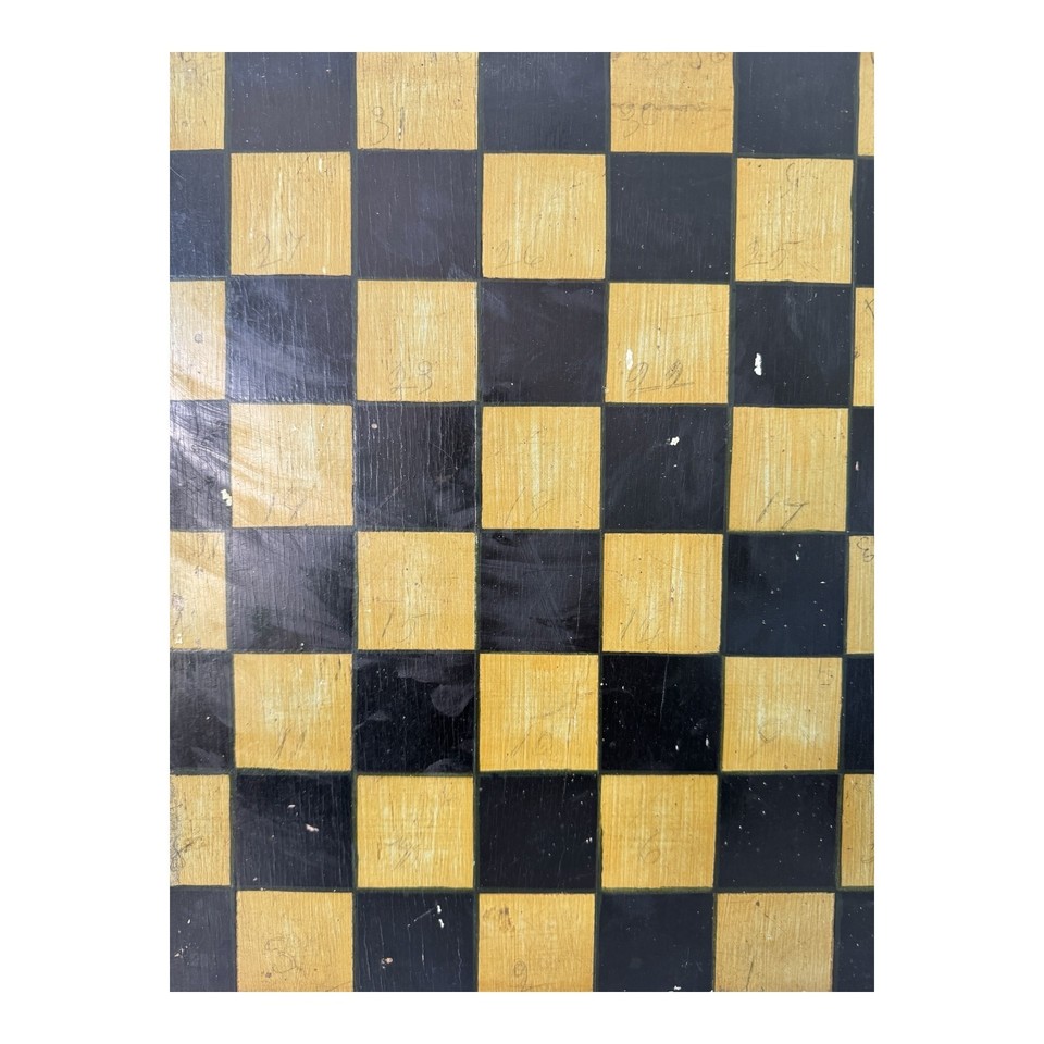 Antique Folk Art Double Sided Parcheesi Checker Game Board - Wall ...
