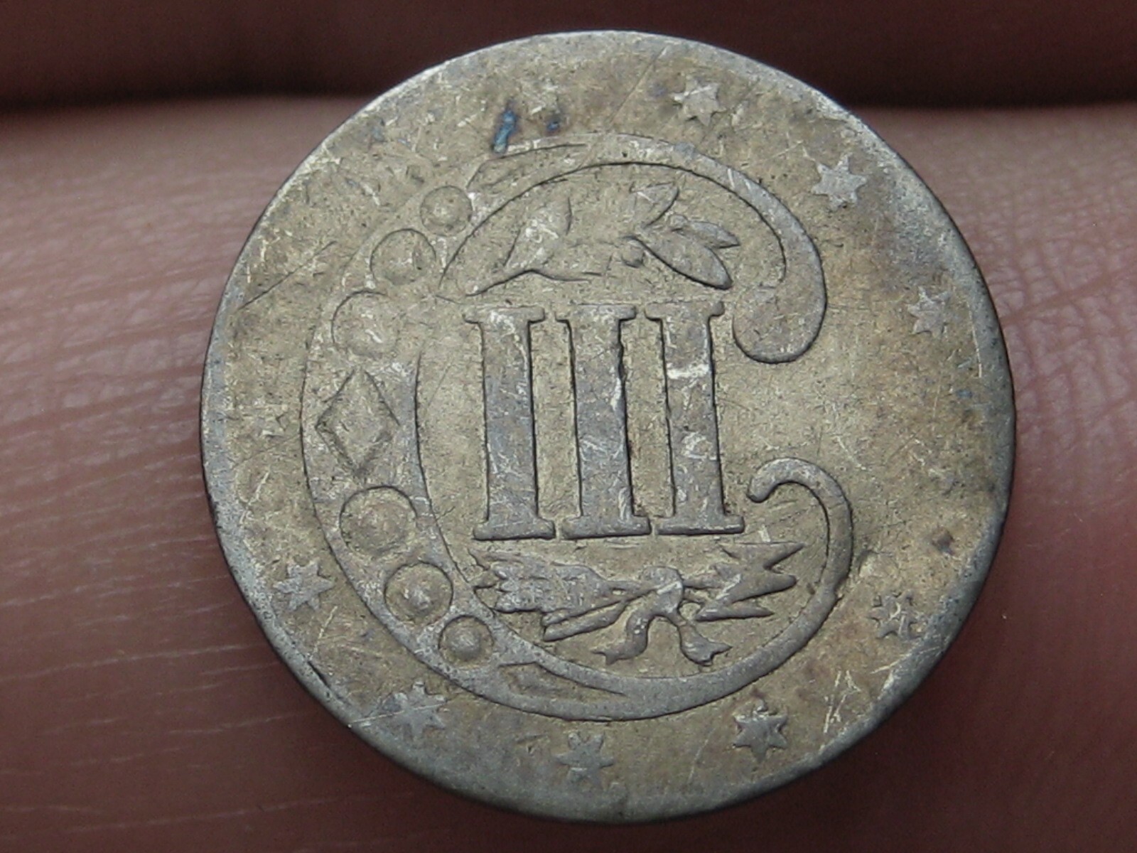 1860 Three 3 Cent Silver Trime- Type 3, VG/Fine Details | eBay