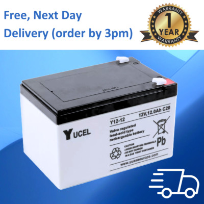 YUCEL 12v 12Ah Lead Acid Battery - ideal for mobility and leisure use ...