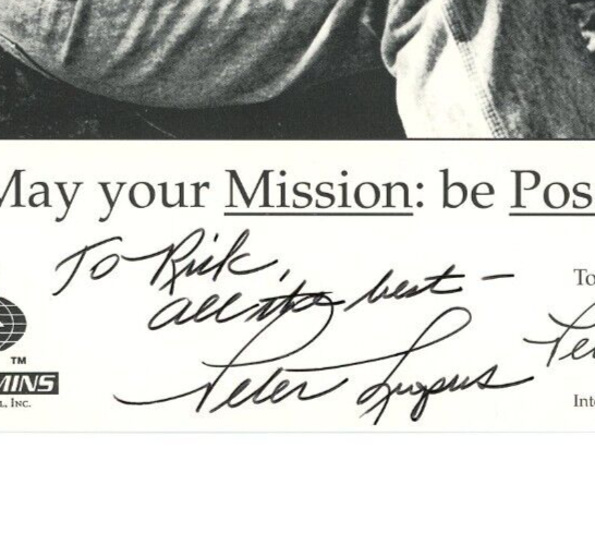 Autographed 8x10 Photo Bodybuilder Actor Peter Lupus TV'S Mission ...