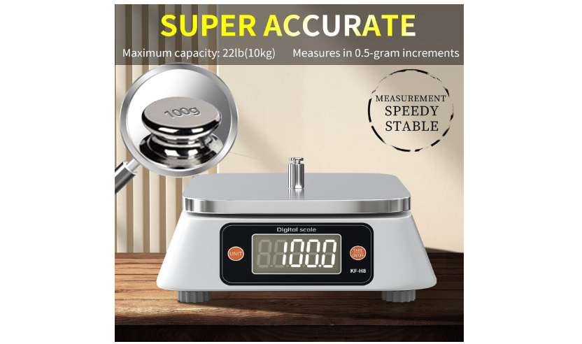 YONCON Digital Food Scale with Stainless Steel Large Platform, 22lb/0 ...