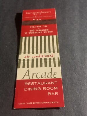 Vintage Matchbook: “Arcade Restaurant” | eBay