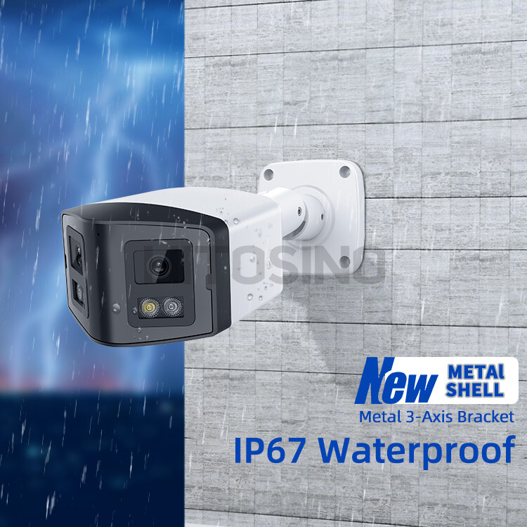 US stock 4MP 180° Panoramic Full Color Dual Lens IR IP Camera Bullet ...