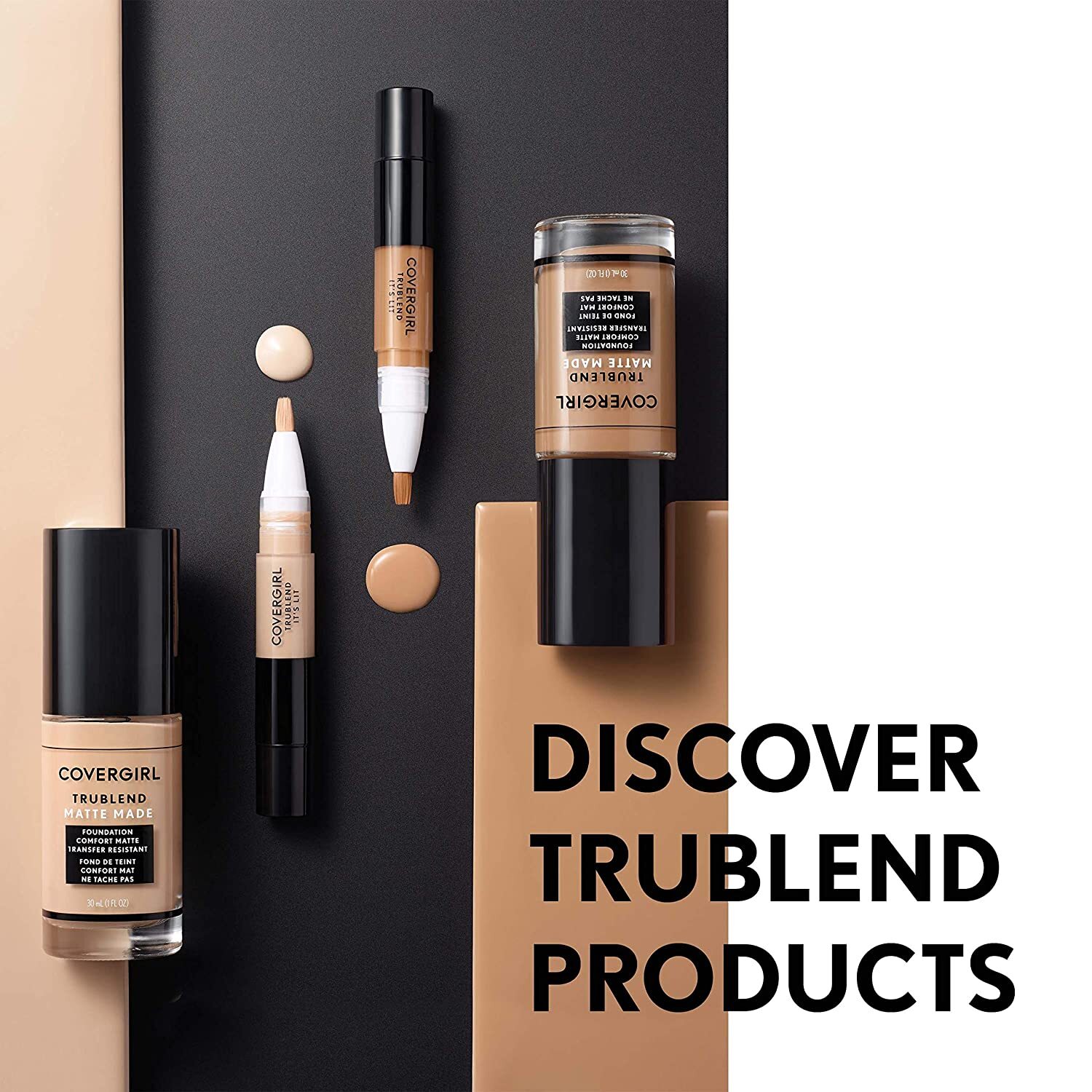 Covergirl Trublend Matte Made Liquid Foundation, D30 Bronze (Pack of 2 ...