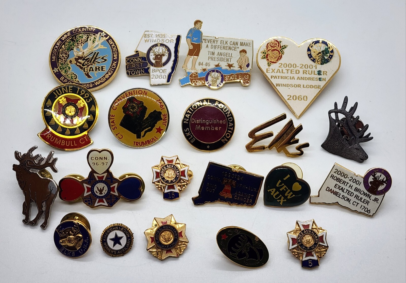 Huge Lot Of 20 Rare Vintage Elks Lodge B.P.O.E. Lapel Hat Pins Pinbacks ...