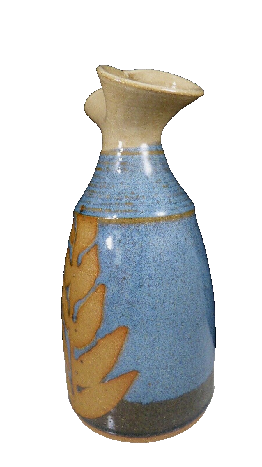 Studio Art Pottery Vase Pinched Top Leaf Motif Signed RMD Handcrafted ...