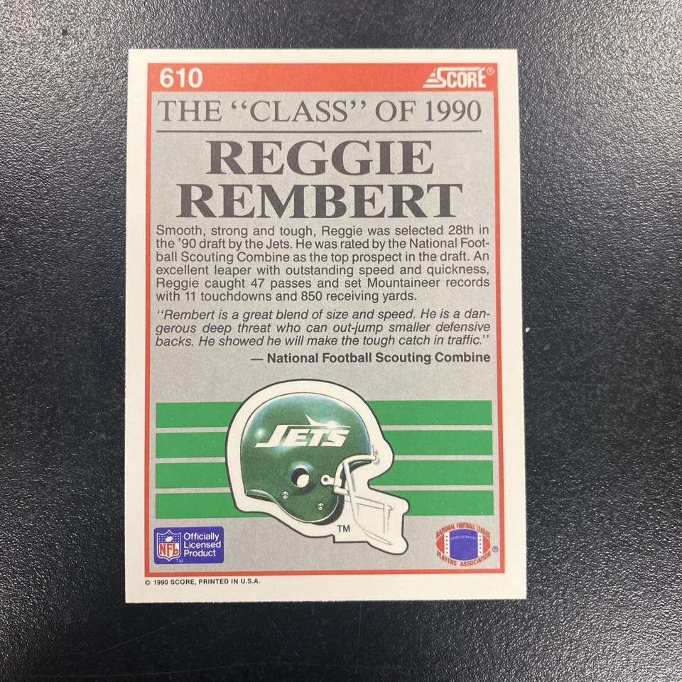 1990 Score Reggie Rembert #610 New York Jets | eBay