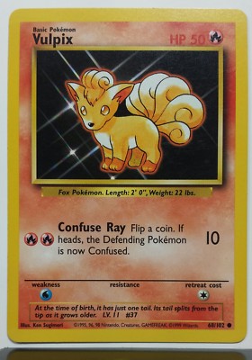 Vulpix 68/102 - NM / M - Base Set Pokemon Card - $2 Combined Shipping ...