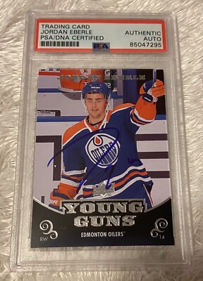 JORDAN EBERLE SIGNED 2010-11 UD YOUNG GUNS PSA AUTO EDMONTON OILERS | eBay