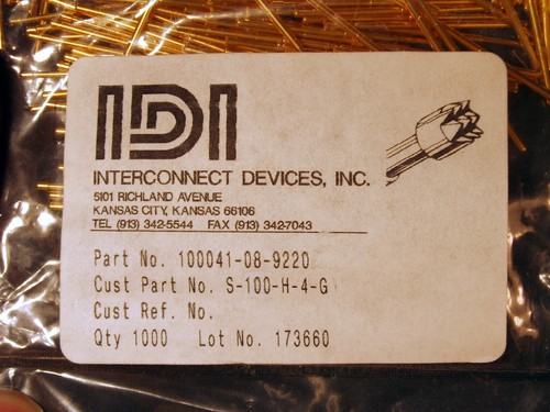 Qty 50: Top Quality IDI Spring Test Probe 24K Gold Pltd S-100 Pogo USA ...