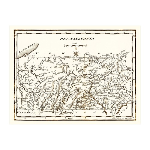 Old Map of Pennsylvania 1795 - Vintage Pennsylvania Art | eBay